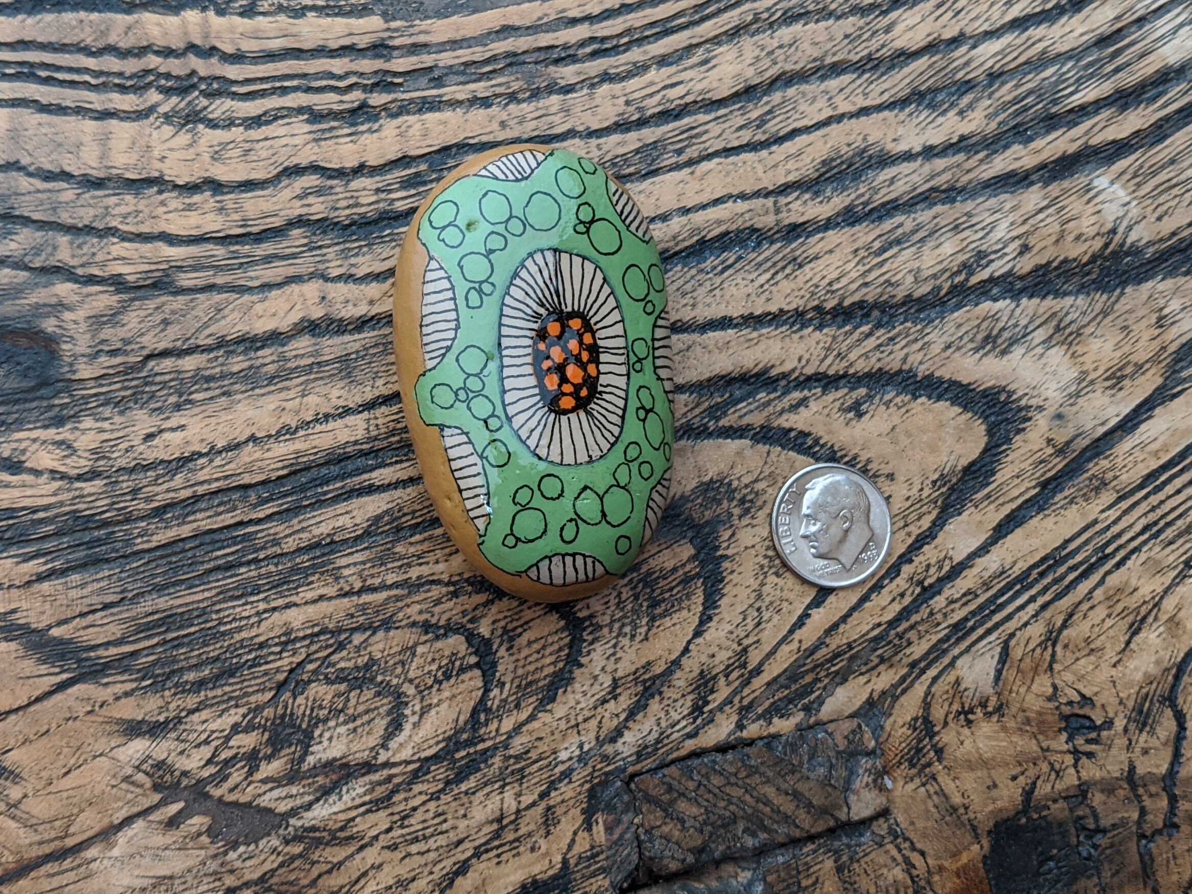 Abstract Hand Painted Rock, Painted Beach Rock, Paperweight, Gifts ...