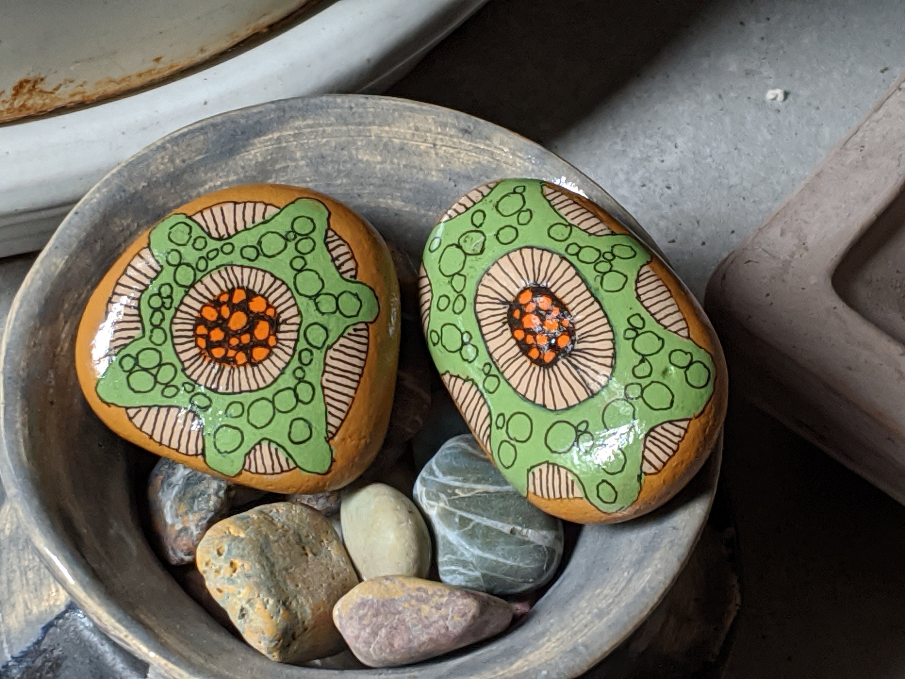 Abstract Hand Painted Rock, Painted Beach Rock, Paperweight, Gifts ...