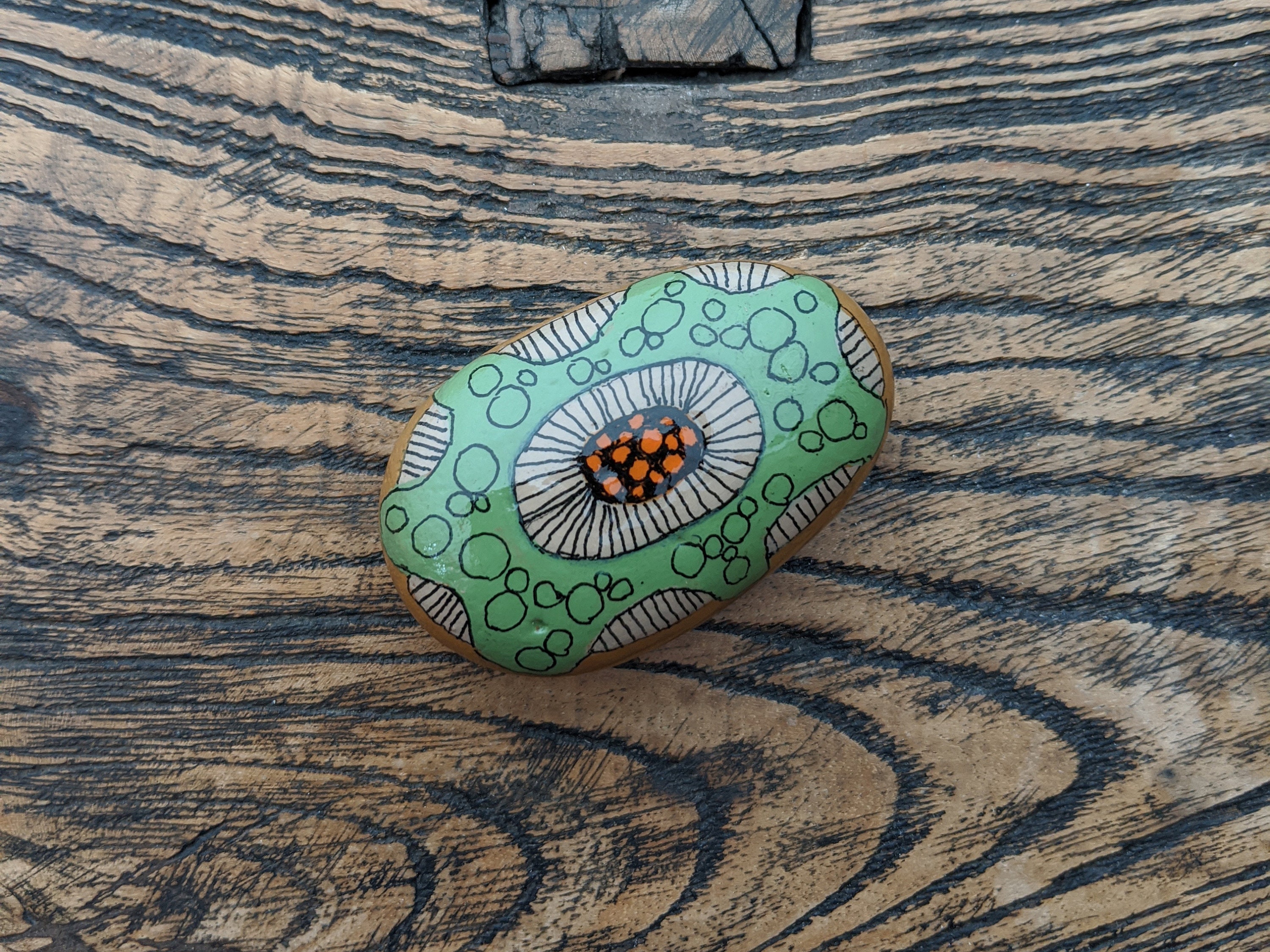 Abstract Hand Painted Rock, Painted Beach Rock, Paperweight, Gifts ...