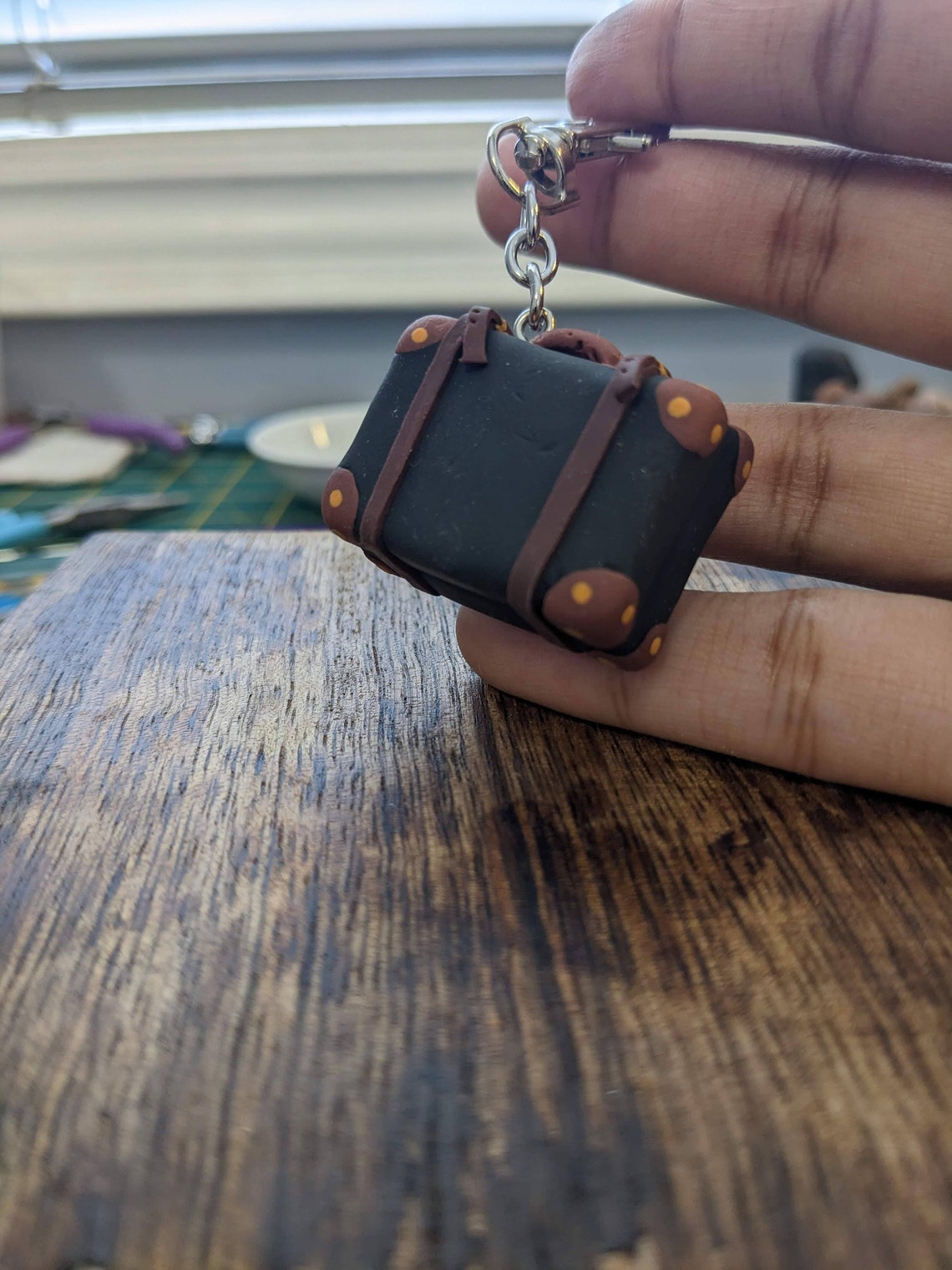 Handmade Suitcase Keychain L Custom Suitcase Keychain L Black Suitcase ...