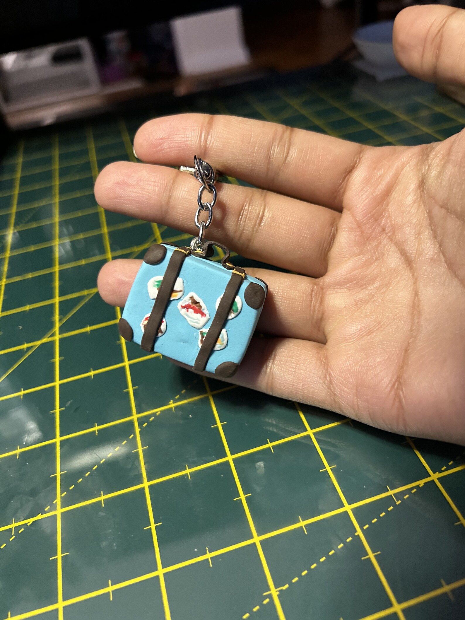 Handmade Suitcase Keychain L Custom Suitcase Keychain L Black Suitcase ...