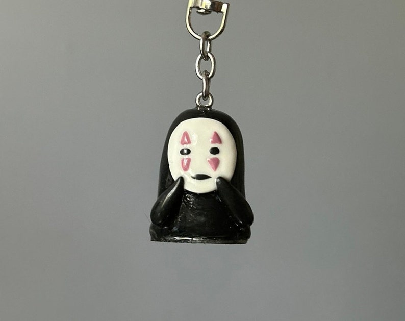 Handmade No Face Keychain L Polymer Clay Keychain L Spirited Away No ...