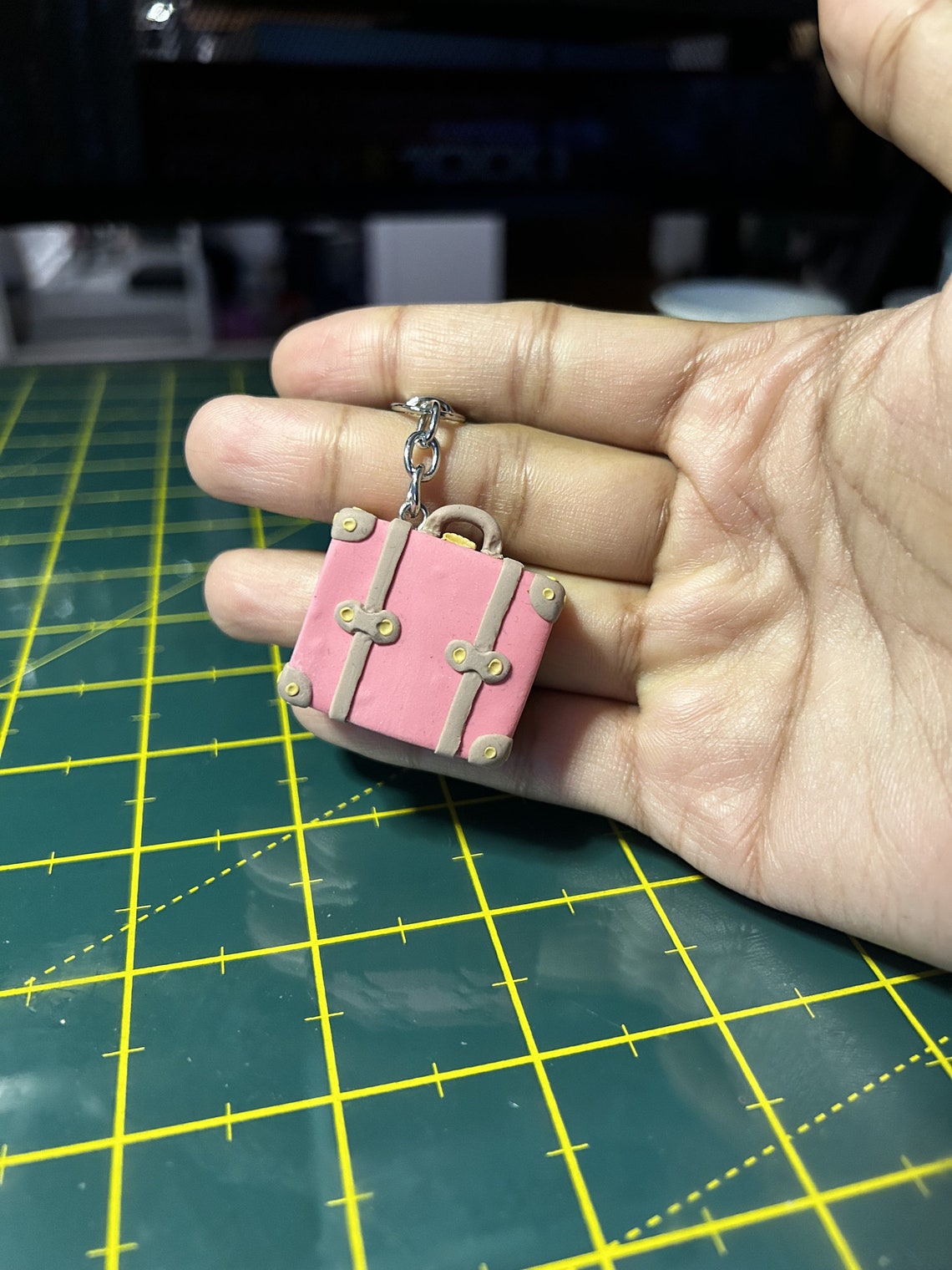 Handmade Suitcase Keychain L Custom Suitcase Keychain L Black Suitcase ...