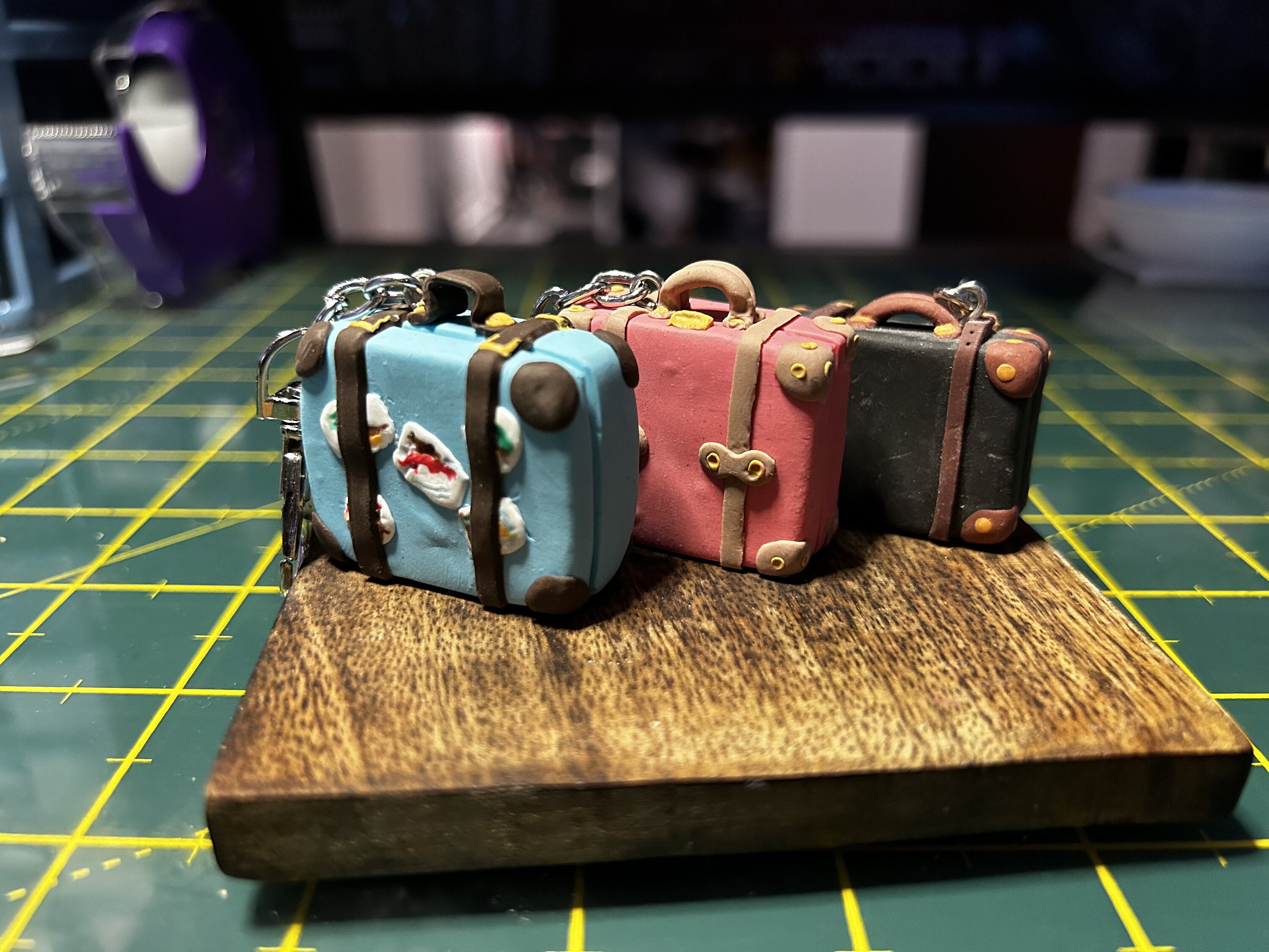 Handmade Suitcase Keychain L Custom Suitcase Keychain L Black Suitcase ...