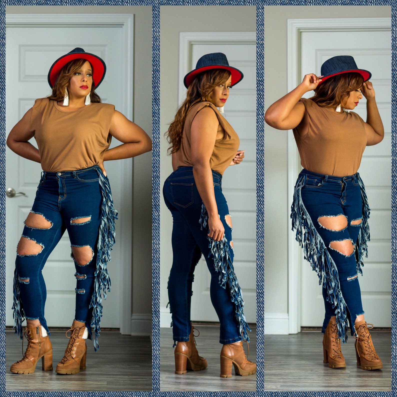 Denim Fedora Hat Men's Denim Fedora Hat Womens Denim - Etsy