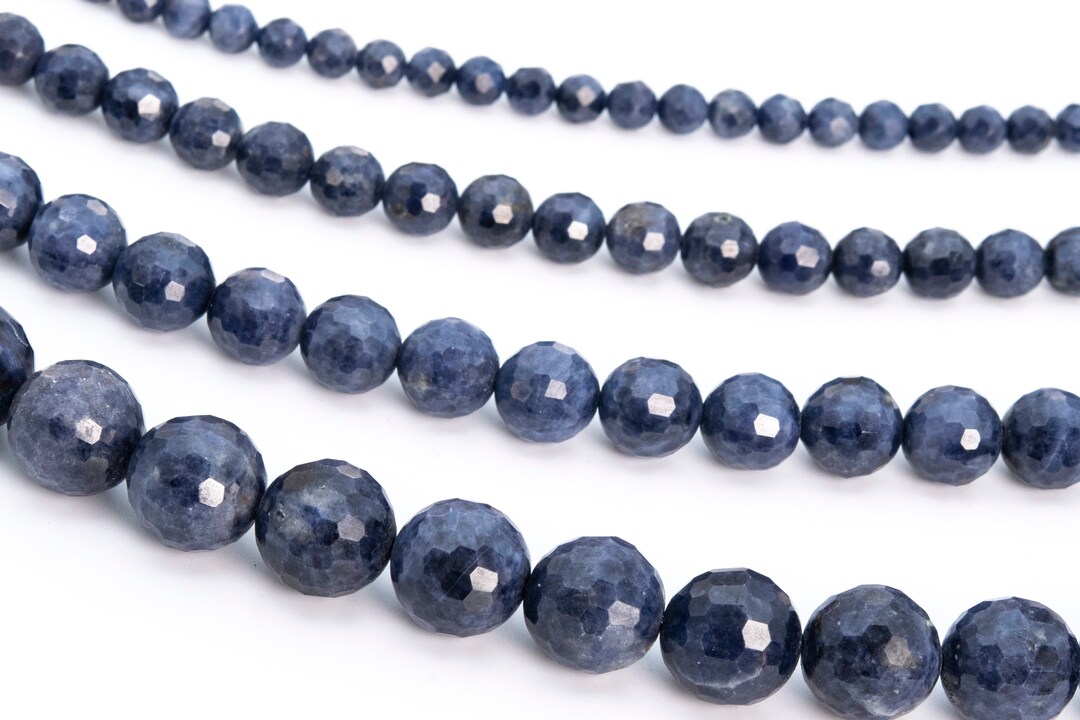 Myanmar Sapphire, Dark Blue Natural Gemstone 6/8/mm Faceted Cut Round ...
