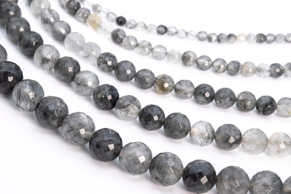 Gray Crystal Quartz Natural Gemstone 4/6/8/10mm Faceted Cut | Etsy