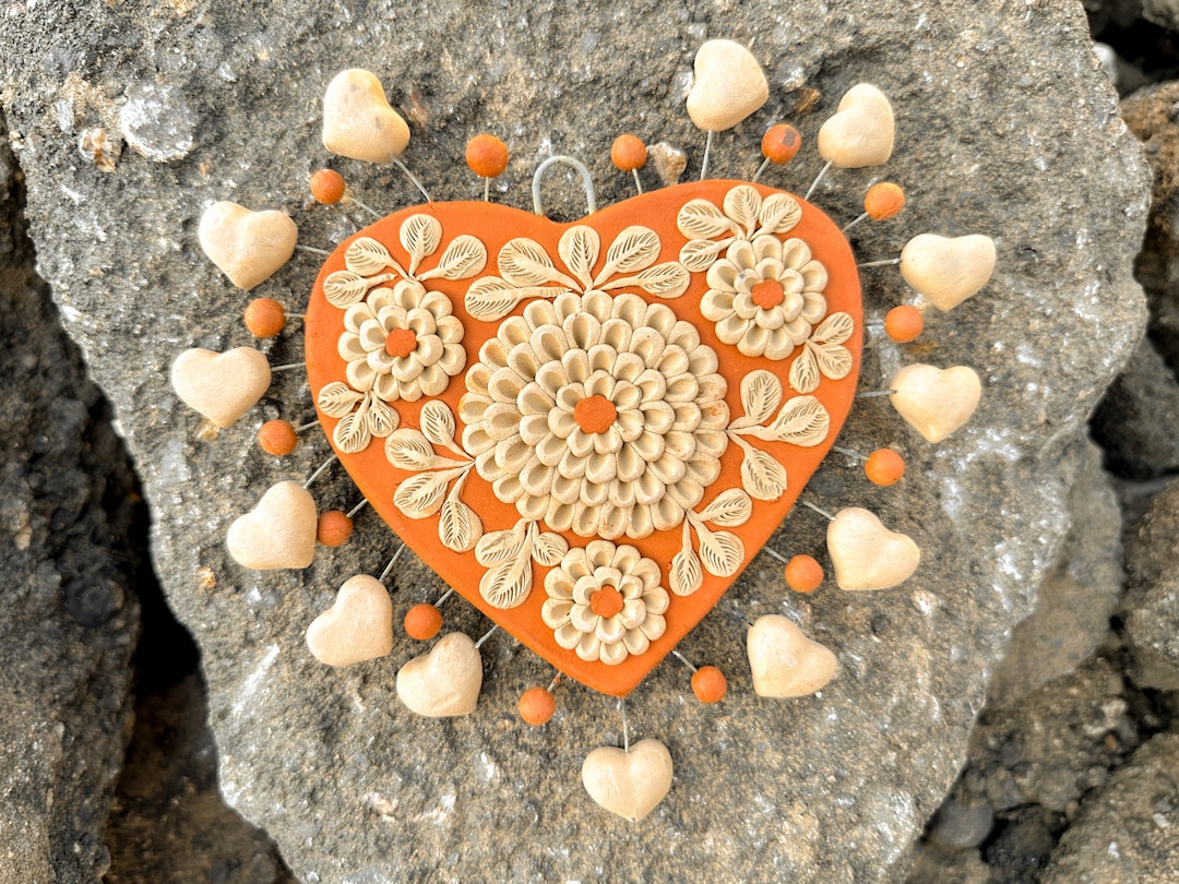 Medium Handmade Heart, Handmade Clay Heart, Wall Hanging Decor - Etsy