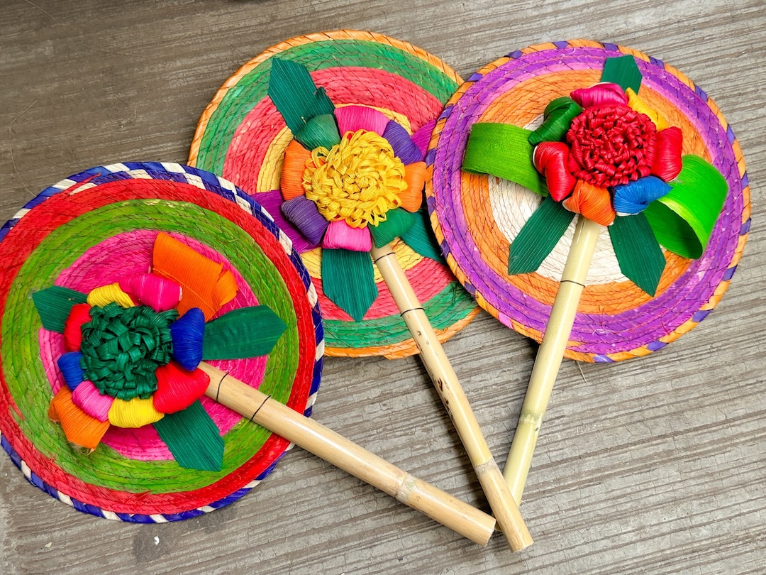 Mexican Fans, Mexican Hand Fan, Handmade Palm Fan, Fans for Wedding ...