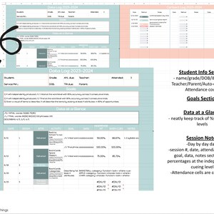 Self Calculating DATA & Contact Log Sheet for Speech Therapy - Google ...
