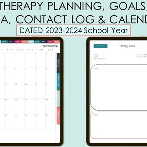 2023-2024 Speech Therapy Calendar, Planning, Goal, Data, and Contact ...