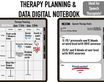 Speech, Occupational, Physical Therapy Planning, Goal, Data, and to Do ...