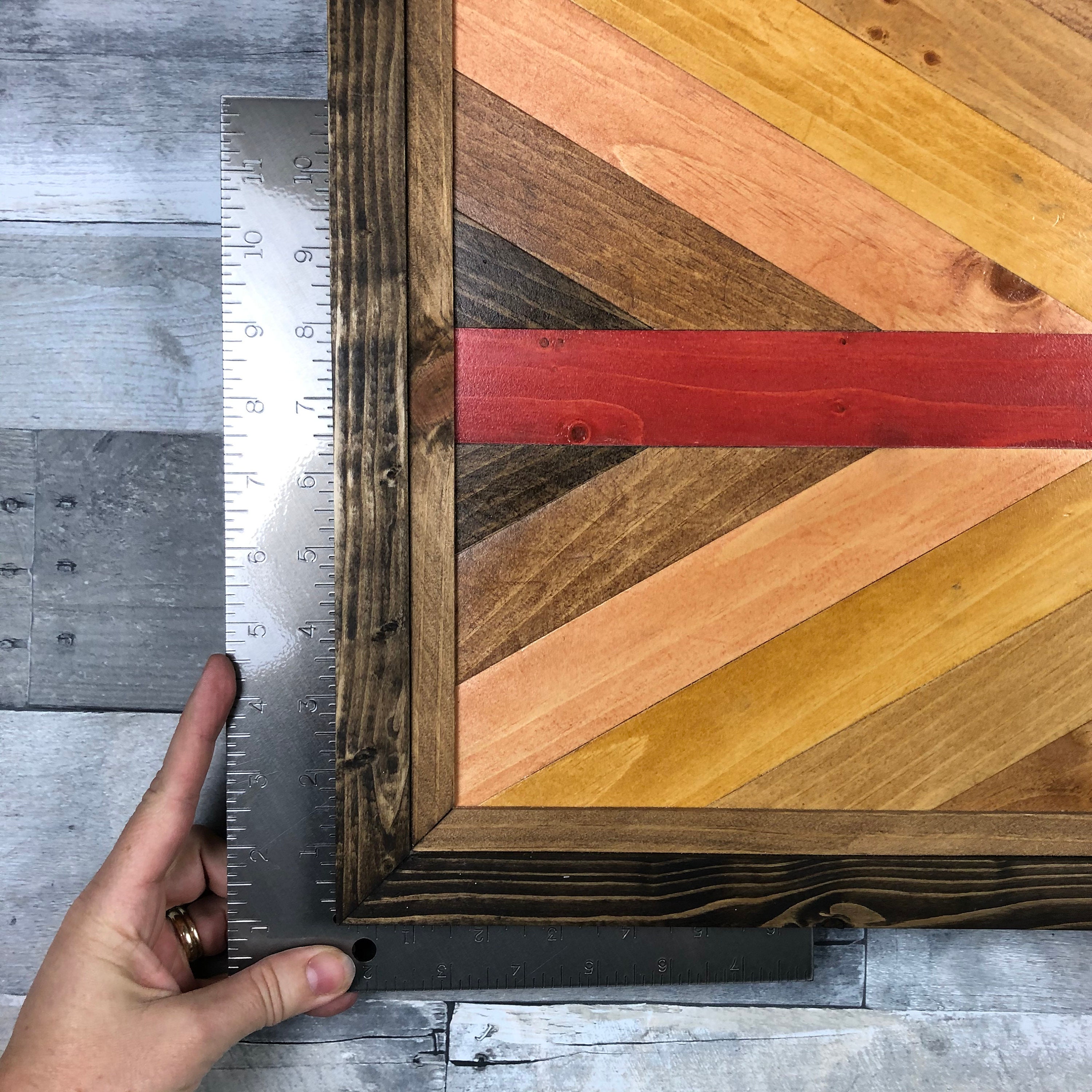 Original Geometric Wood Wall Art CROSSROADS Statement Handcrafted ...