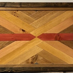 Original Geometric Wood Wall Art CROSSROADS Statement Handcrafted ...