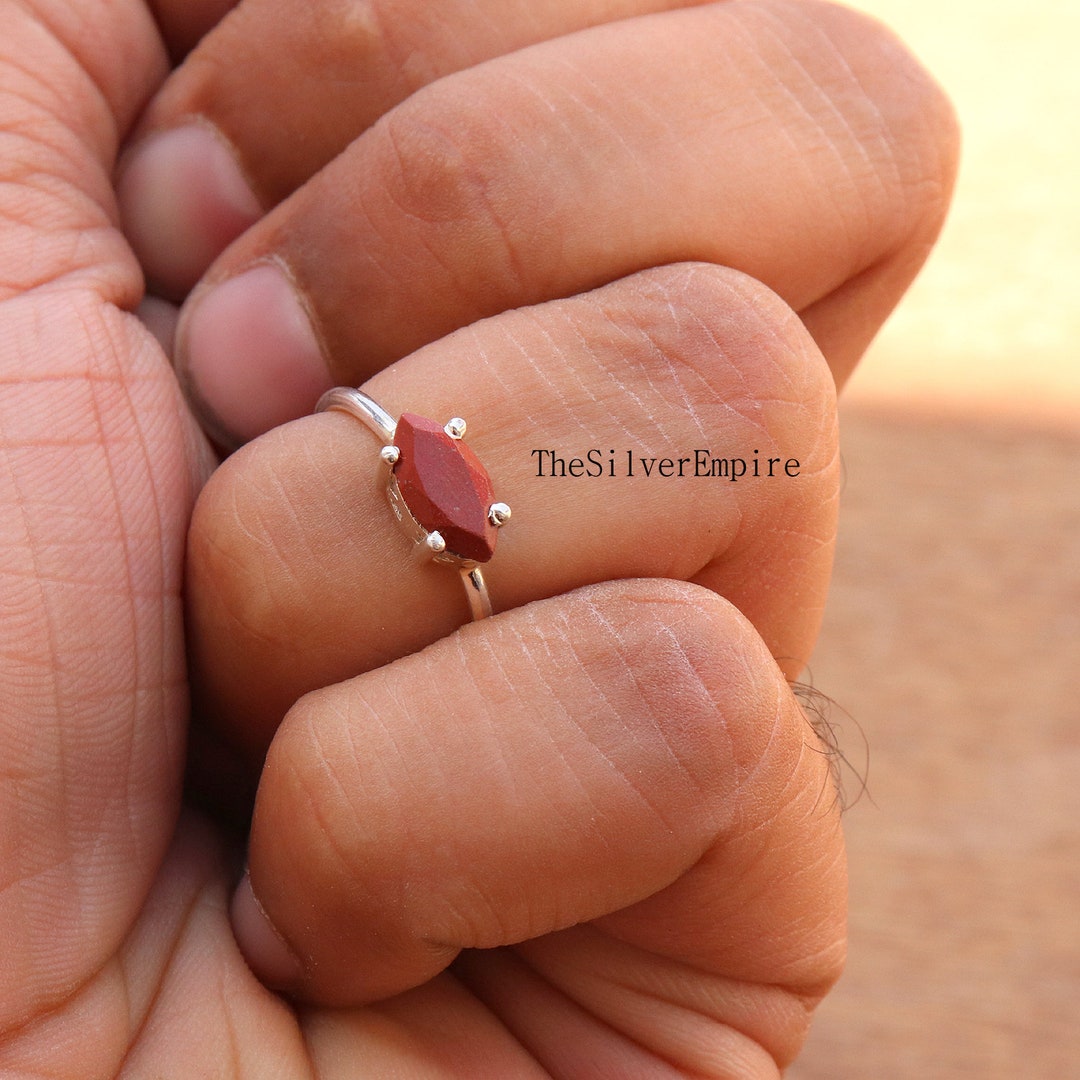 Natural Red Jasper Ring 925 Sterling Silver Ring October Birthstone ...