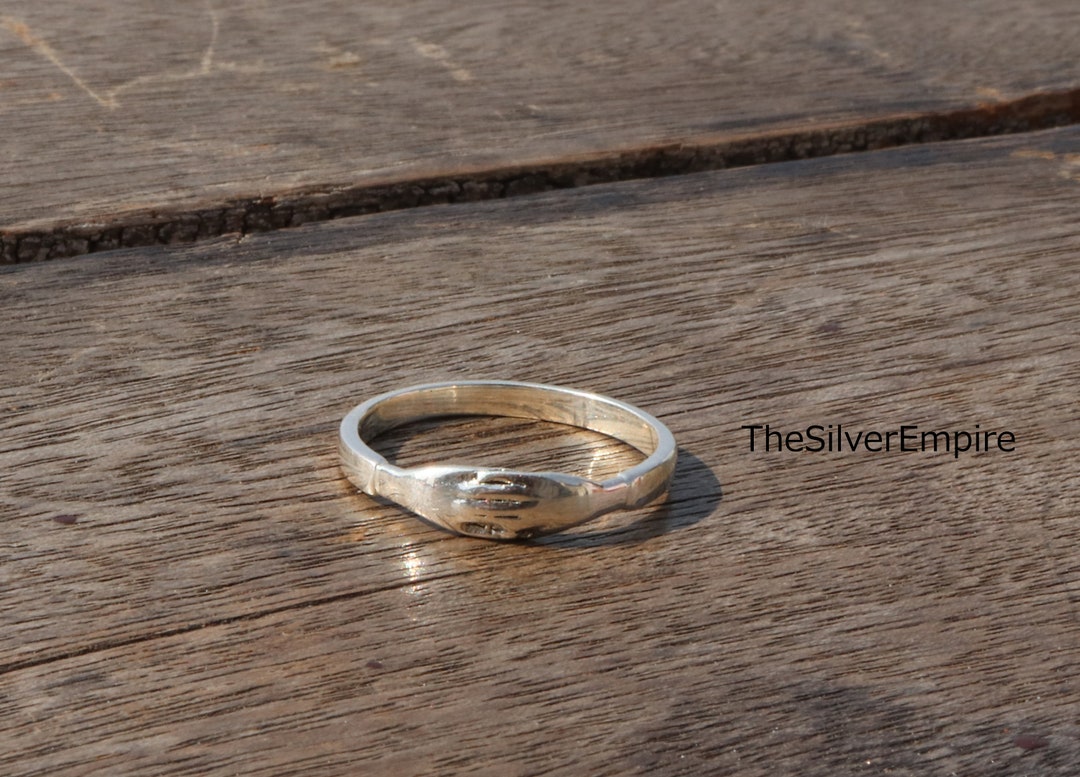 925 Sterling Silver Ring, Handshake Friendship Ring, Handshake ...