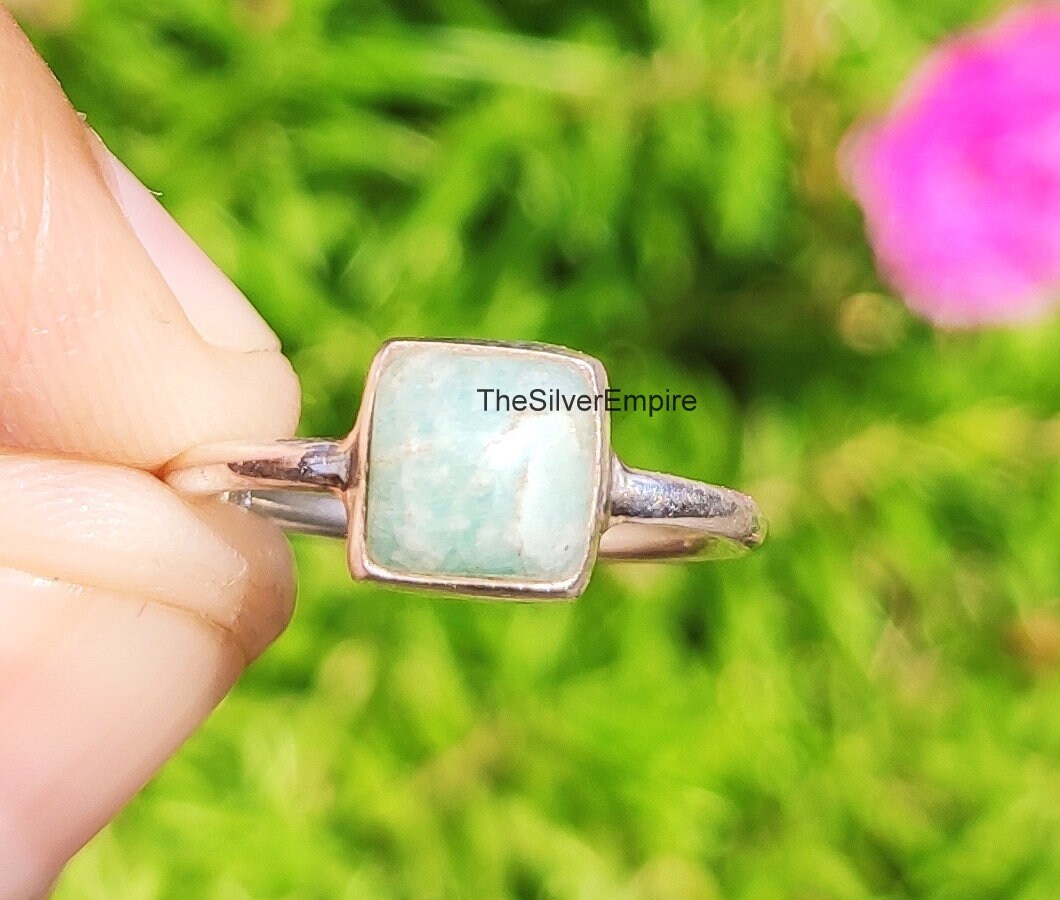 Amazonite Ring Handmade Ring 925 Sterling Silver Jewelry - Etsy UK