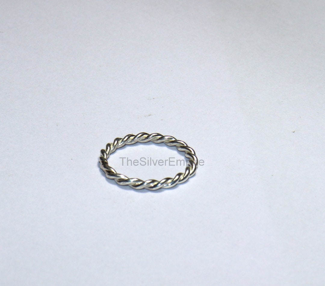 925 Sterling Silver Twist Ring - Silver Band Ring - Silver Ring - Rope ...
