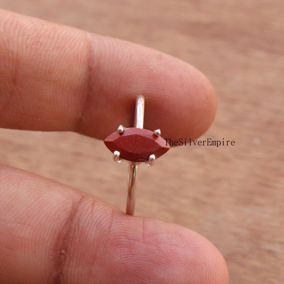 Natural Red Jasper Ring - 925 Sterling Silver Ring - October Birthstone ...