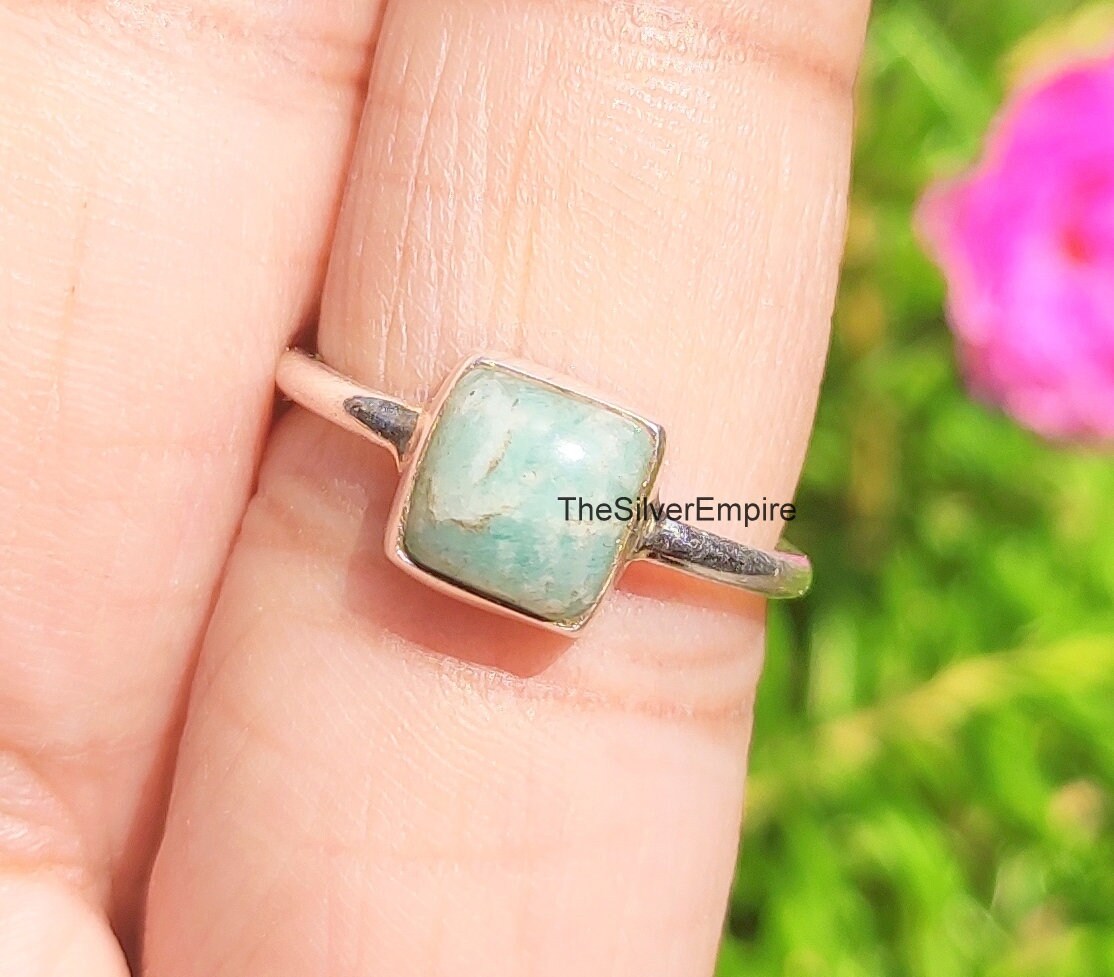 Amazonite Ring Handmade Ring 925 Sterling Silver Jewelry - Etsy UK
