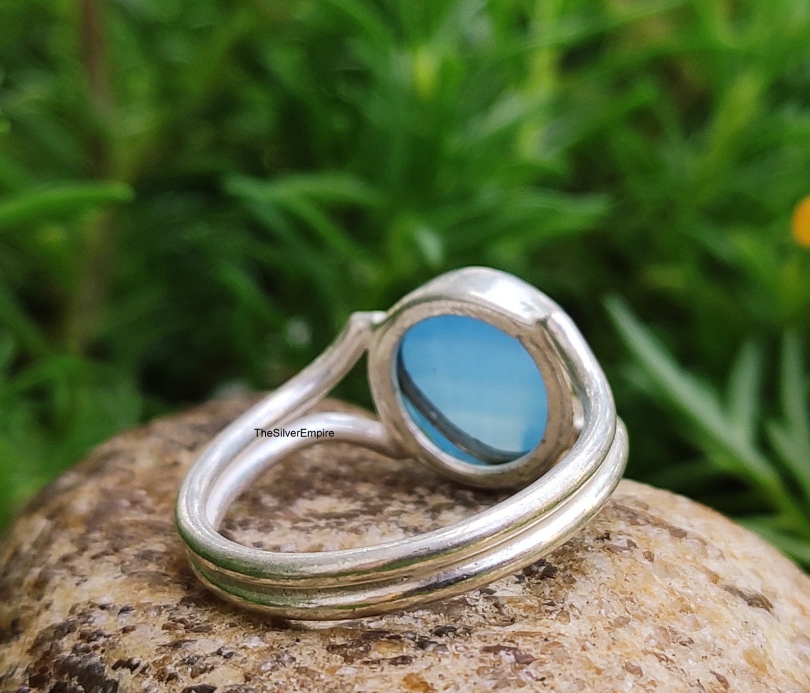 Aqua Chalcedon Ring Chalcedon Ring Edelstein Ring 925 - Etsy.de