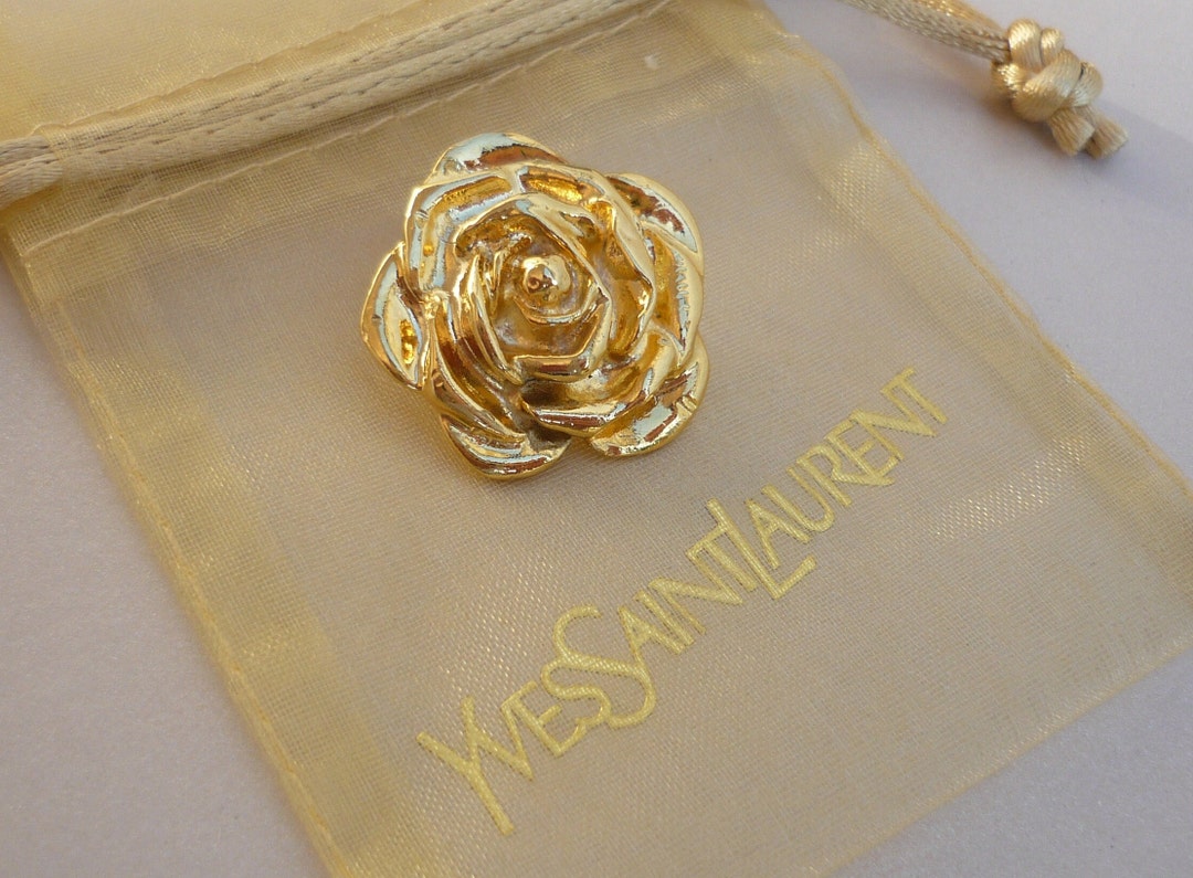YSL Yves Saint Laurent Brooch Pin in the Shape of a Flower, Camellia ...