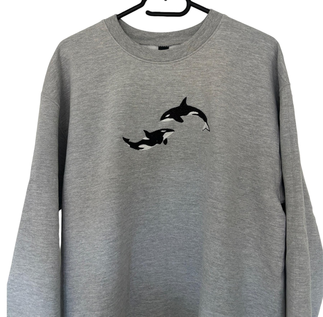 Orca Sweater/ Vintage Embroidered Sweatshirt/ Sweater, Sea Sweater - Etsy