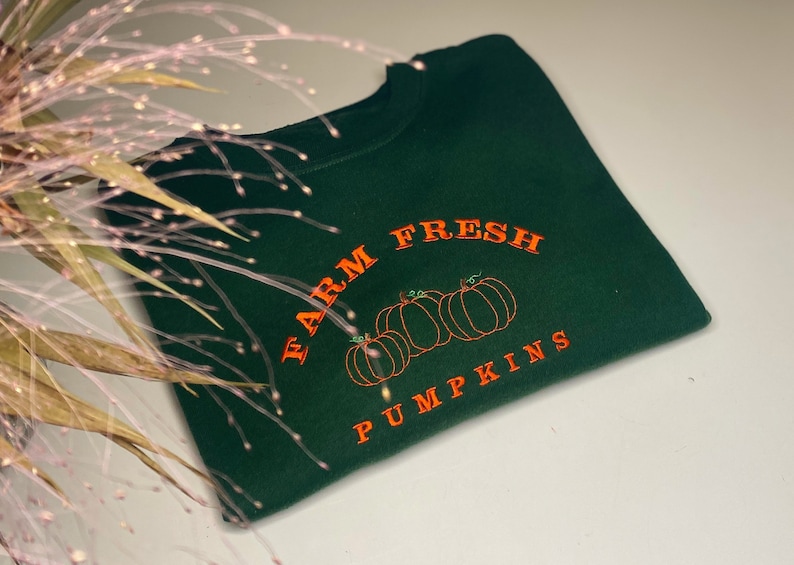 Vintage Halloween Sweater Embroidered Farm Fresh Pumpkins - Etsy