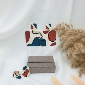 Handmade Abstract Art Polymer Clay Earrings - Etsy