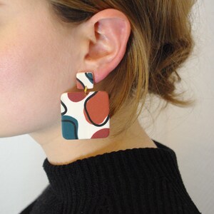 Handmade Abstract Art Polymer Clay Earrings - Etsy