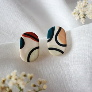 Handmade Abstract Art Polymer Clay Earrings - Etsy