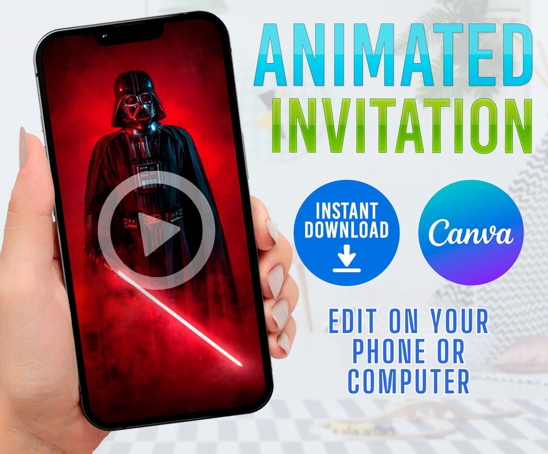 DIY Star Wars CANVA Birthday Invitation, Star Wars Digital Party ...