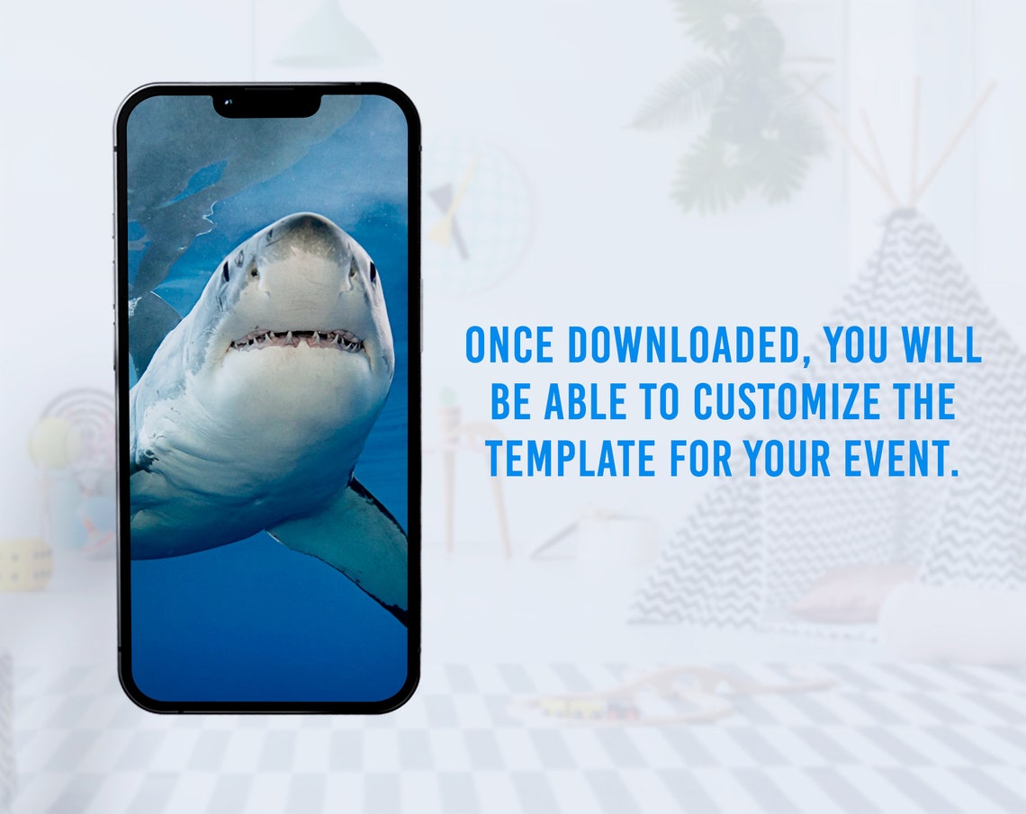 DIY Shark Canva Invitation, Shark Video Invitation, Shark Birthday ...