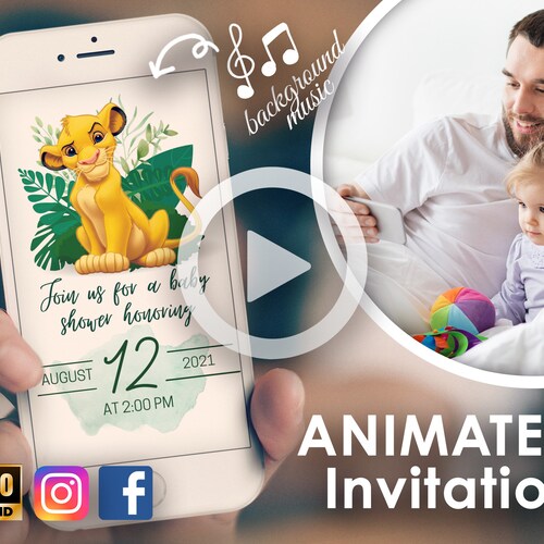 Lion King Invitation Lion King Birthday Invitation Simba the - Etsy
