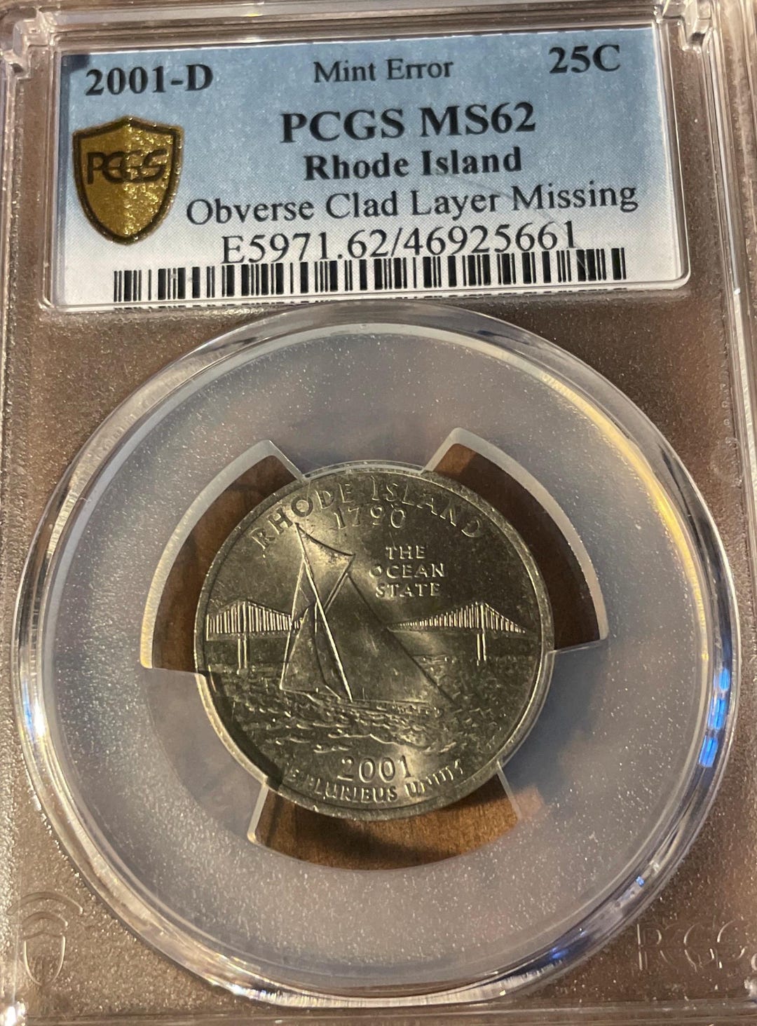 2001-D Rhode Island Quarter Missing Clad Planchette MS62 - Etsy