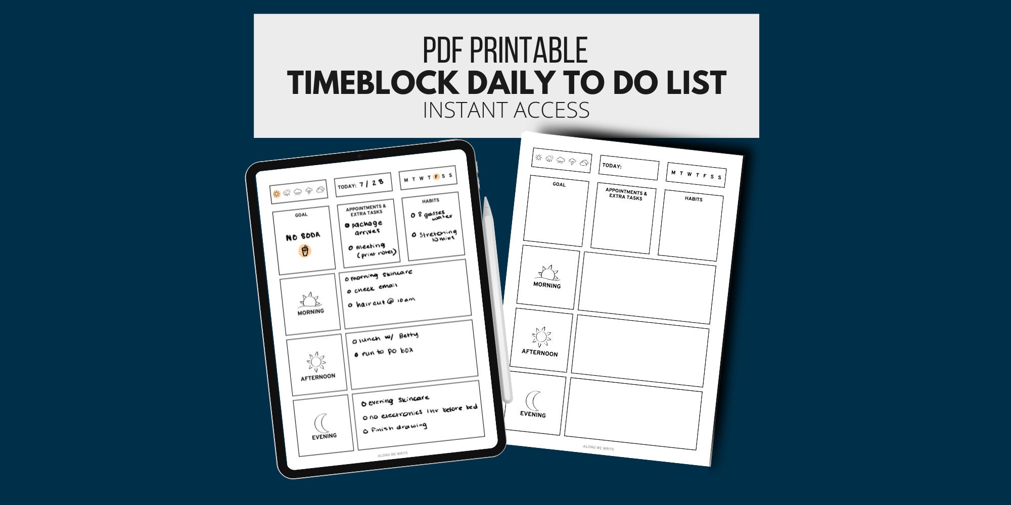 Timeblock Daily to Do List Printable // Daily Schedule // One Page ...