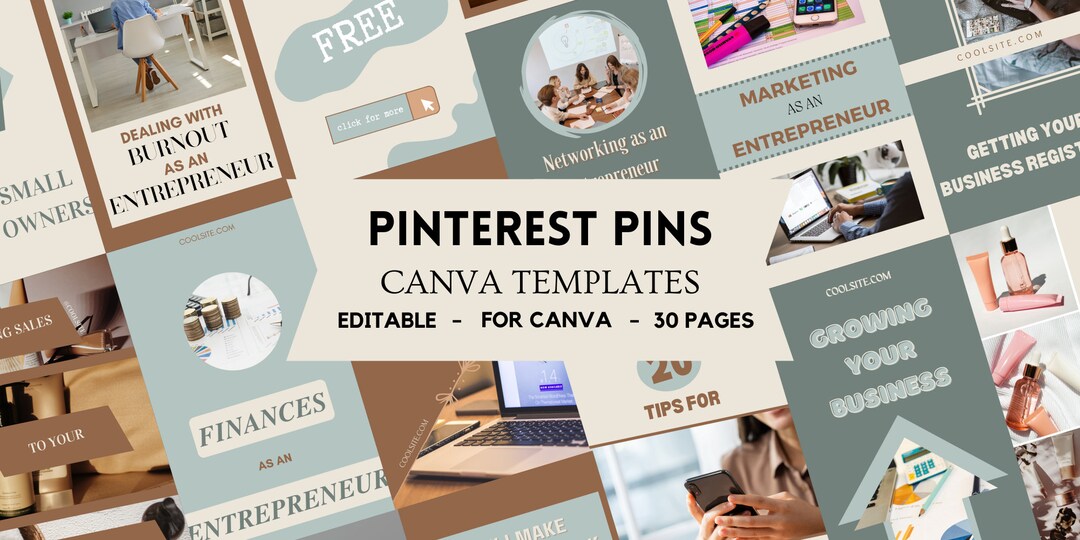 30 Pinterest Canva Templates for Entrepreneurs // Canva Template ...