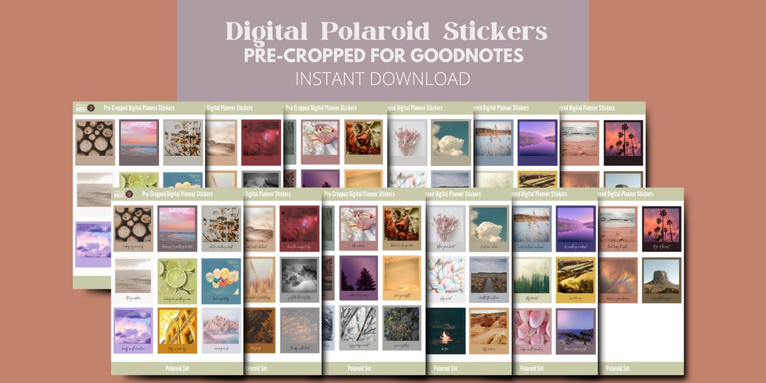 Positive Polaroid Digital Sticker Set // Includes Pre-cropped Goodnotes ...
