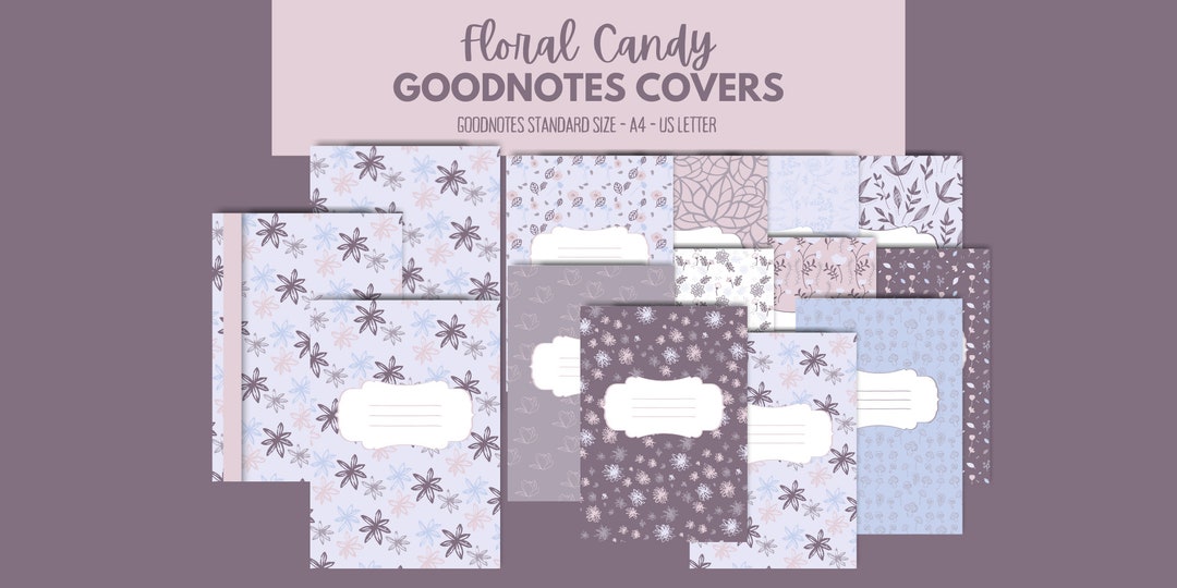Floral Candy Goodnotes Notebook Cover - 33 Piece // A4, US Letter ...