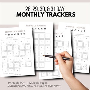 Writing Tracker Printable // A4, US Letter // Printables for Writers ...
