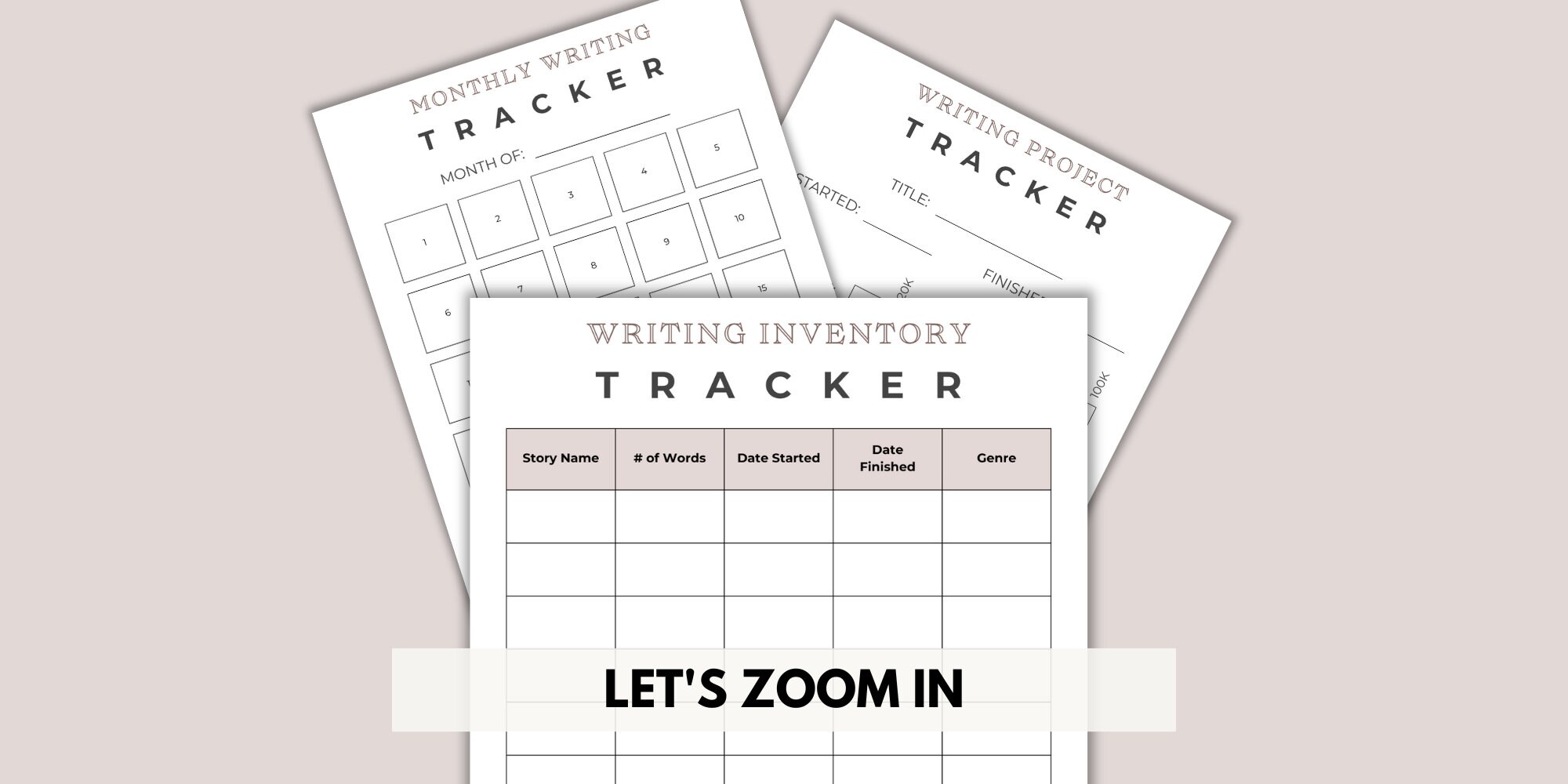 Writing Tracker Printable // A4, US Letter // Printables for Writers ...