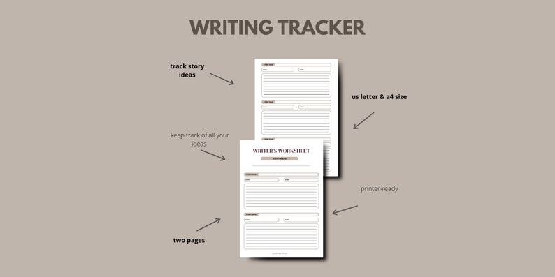 Printable Story Ideas Writer Worksheet // A4, US Letter // Printables ...