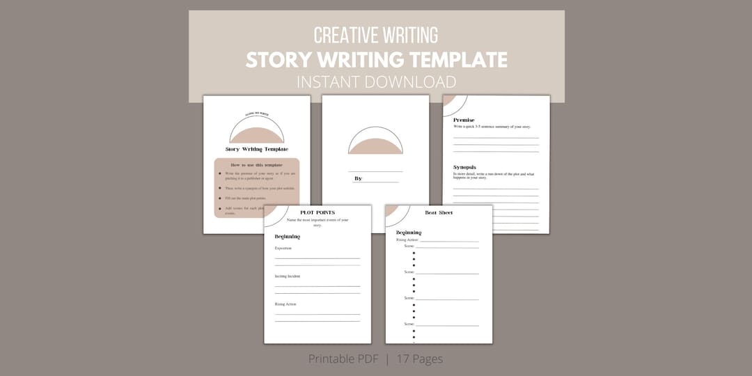 Story Writing Template for Creative Writing // Book Planner // Novel ...