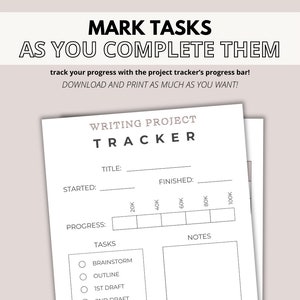 Writing Tracker Printable // A4, US Letter // Printables for Writers ...