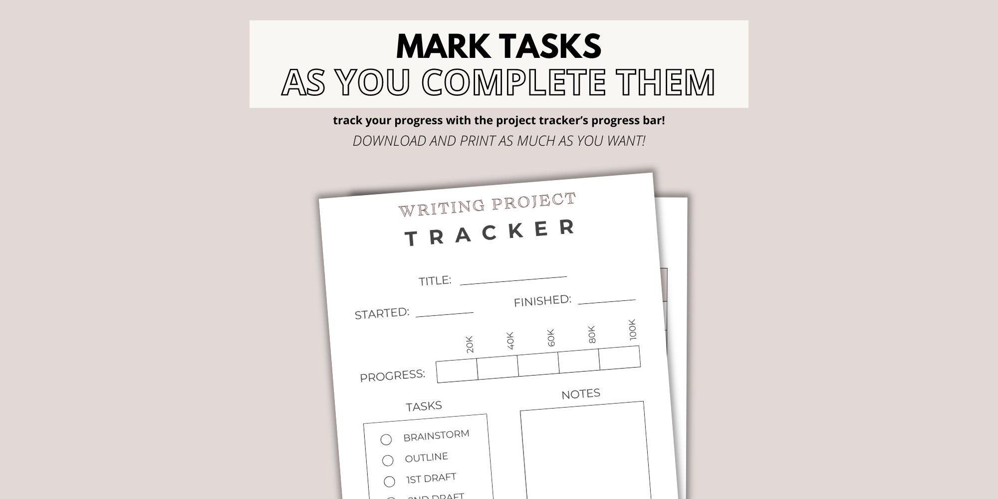 Writing Tracker Printable // A4, US Letter // Printables for Writers ...