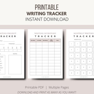 Writing Tracker Printable // A4, US Letter // Printables for Writers ...