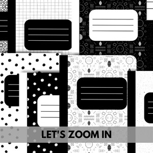 Black and White Goodnotes Notebook Cover - 10 Piece // A4, US Letter ...