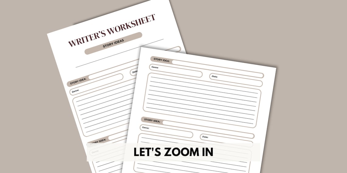 Printable Story Ideas Writer Worksheet // A4, US Letter // Printables ...