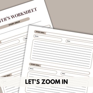 Printable Story Ideas Writer Worksheet // A4, US Letter // Printables ...