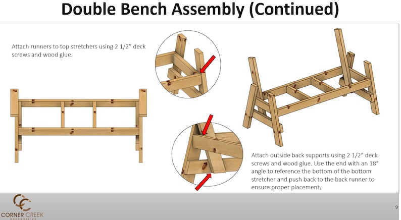 Easy DIY Double Garden Bench , Garden Furniture Plans in PDF Format ...